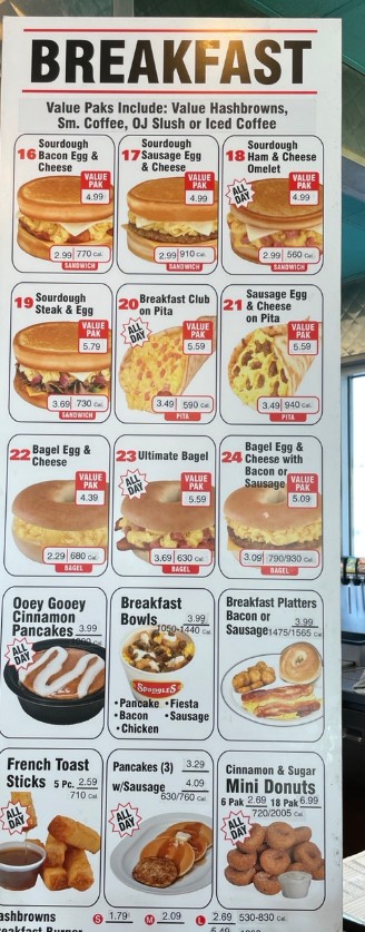 Menu for Spangles | Burgers, Western-style Breakfast and Hot Dogs